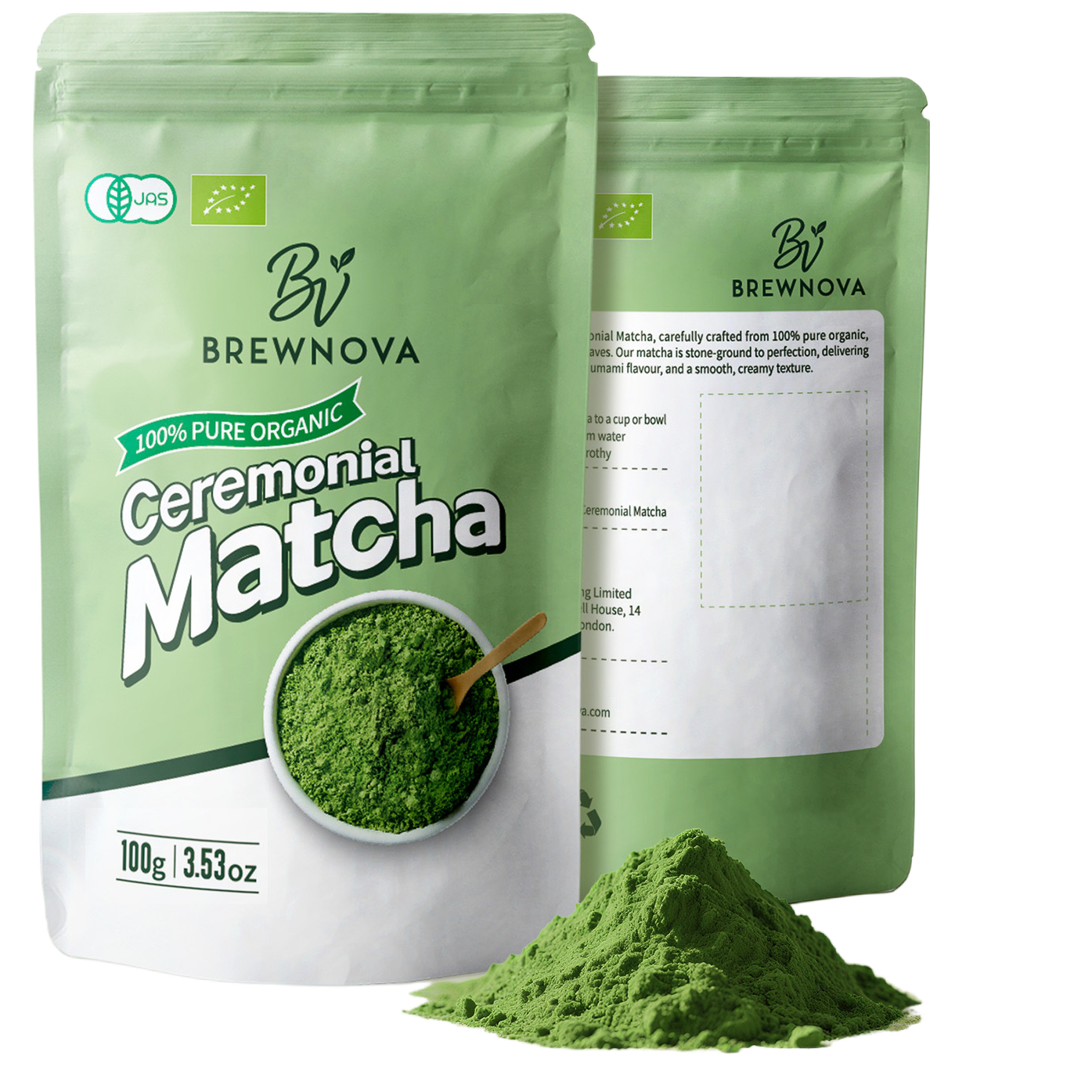 Organic Ceremonial Matcha 100g – Brewnova